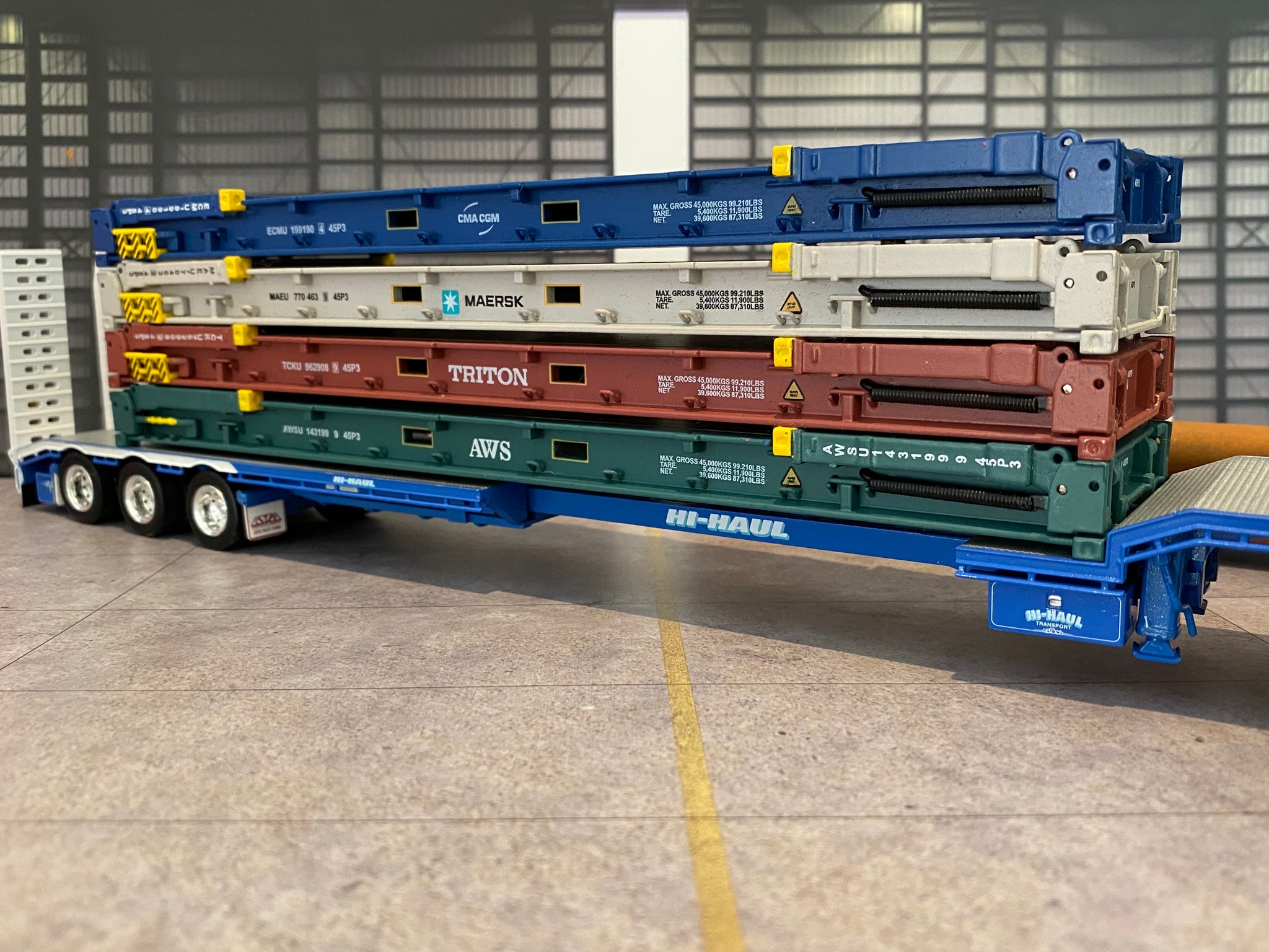 CTE Diecast Scale Models 45' Dropdeck Extendable trailers ...